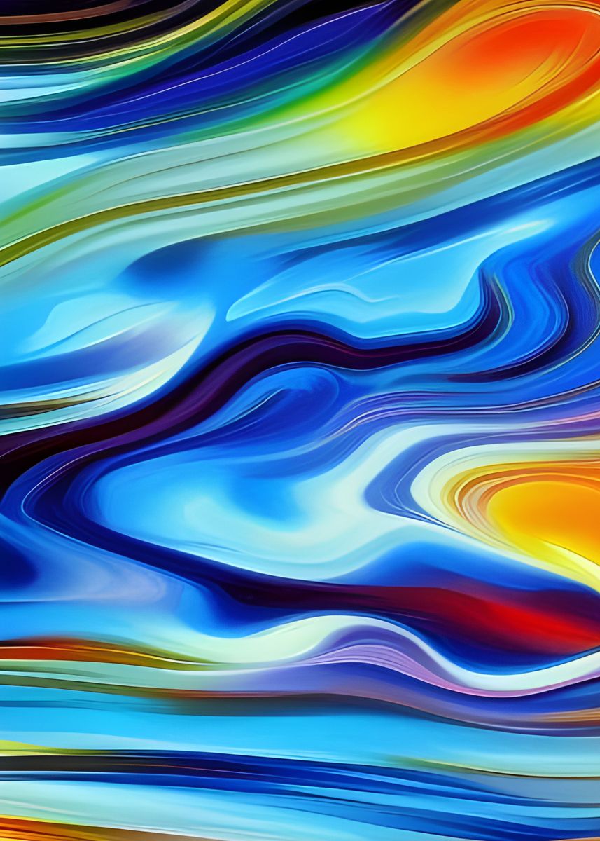 'Abstract colourfull paint' Poster, picture, metal print, paint by ...