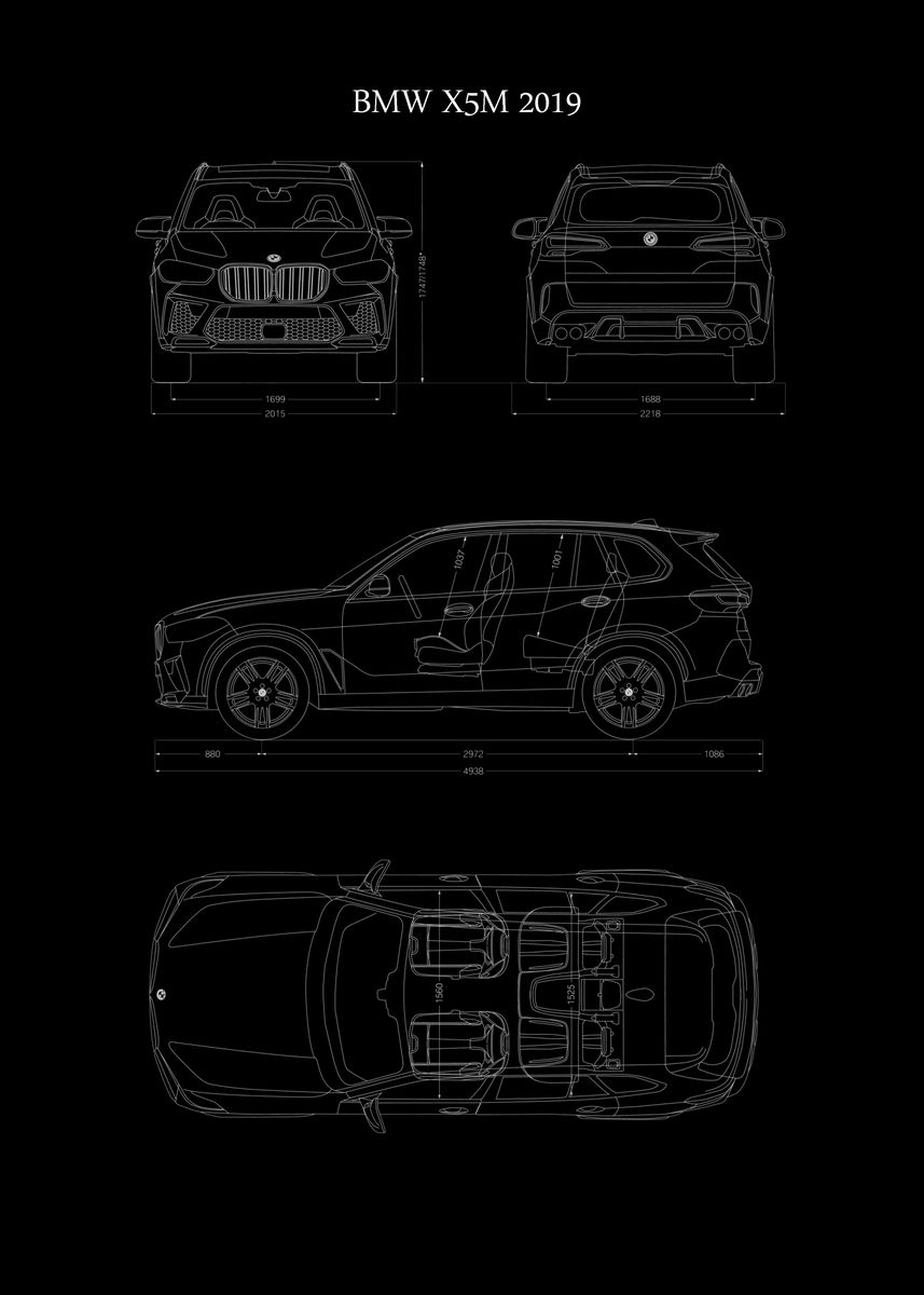 'BMW X5M 2019' Poster, picture, metal print, paint by ke ke | Displate