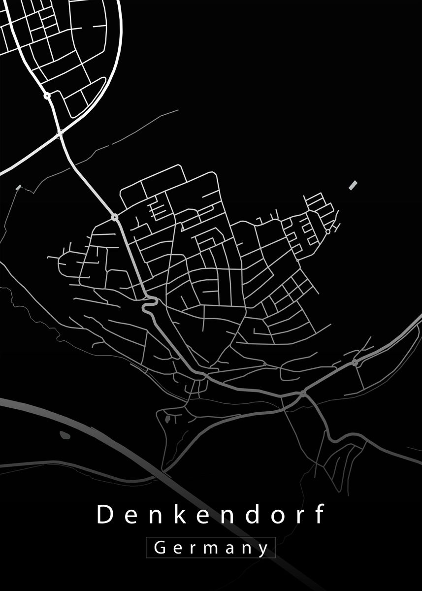 'Denkendorf City Map' Poster, picture, metal print, paint by Mapique ...