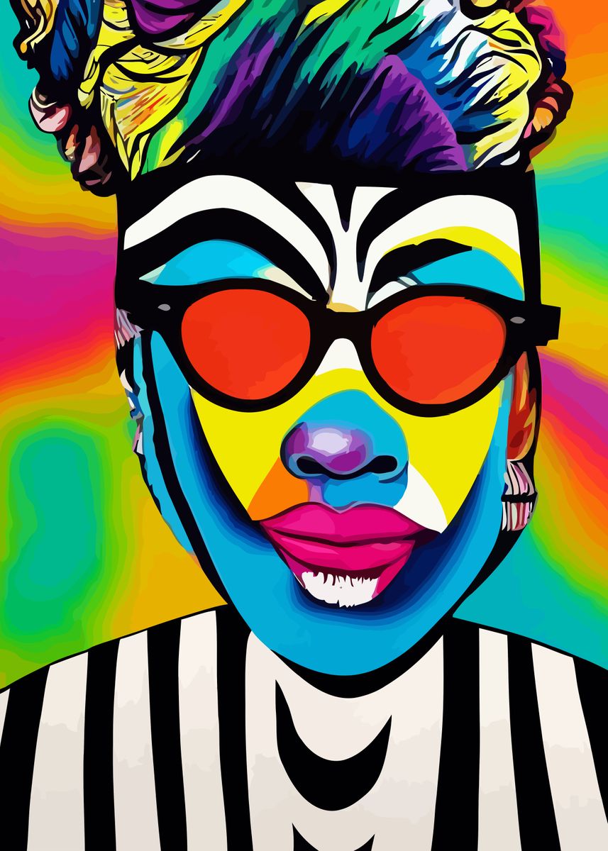 'Groovy Zebra Man' Poster, picture, metal print, paint by Prawny | Displate