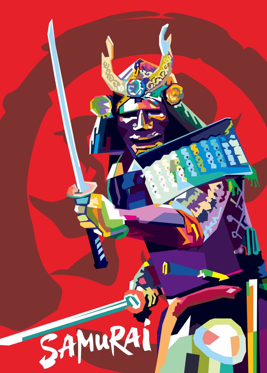 'Samurai' Poster, picture, metal print, paint by Aris Sudiarto | Displate