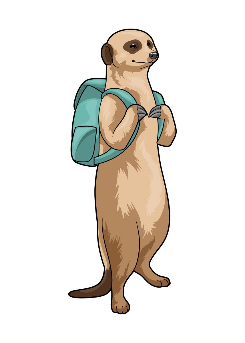 'Meerkat School Backpack' Poster, picture, metal print, paint by Markus ...