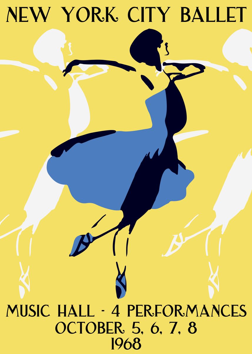 'New York City Ballerina' Poster, picture, metal print, paint by BluePinkPanther | Displate