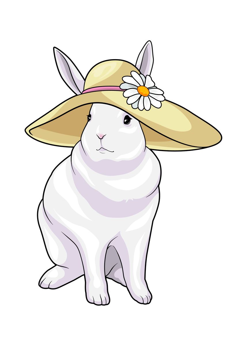 'Bunny Hat Flower' Poster, picture, metal print, paint by Markus ...