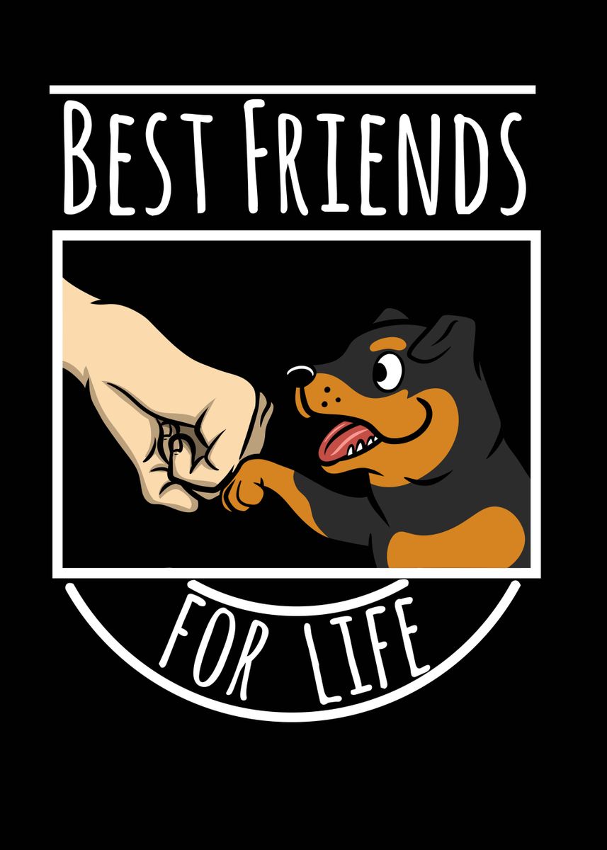 'Rottweiler Best Friends ' Poster, picture, metal print, paint by ...