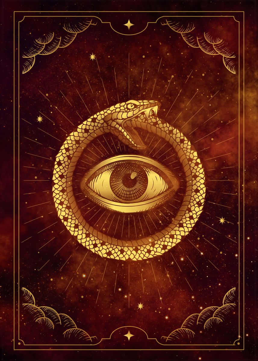 'Circle of snakes Tarot' Poster, picture, metal print, paint by Michael ...