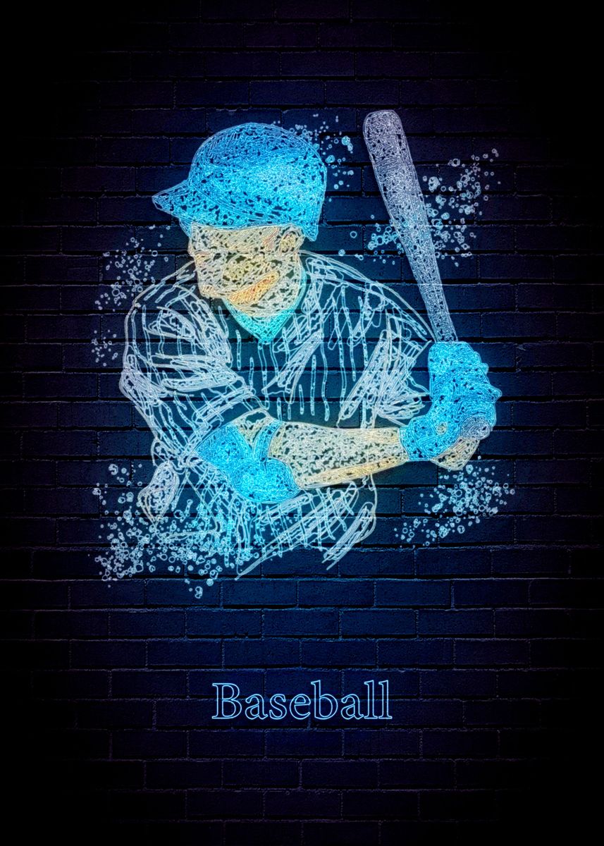 'Baseball' Poster, picture, metal print, paint by ad yosef | Displate