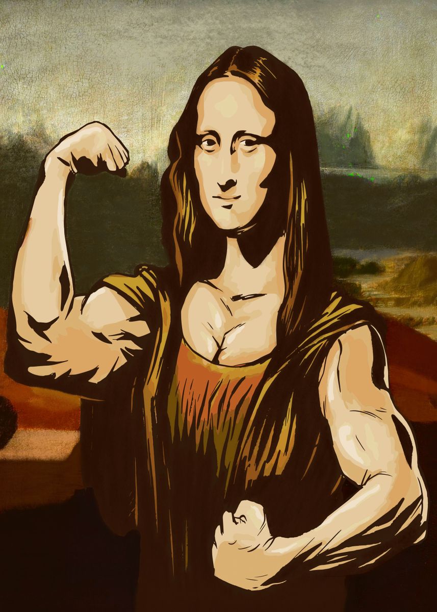 'Strong Mona lisa' Poster, picture, metal print, paint by Simon Darren ...