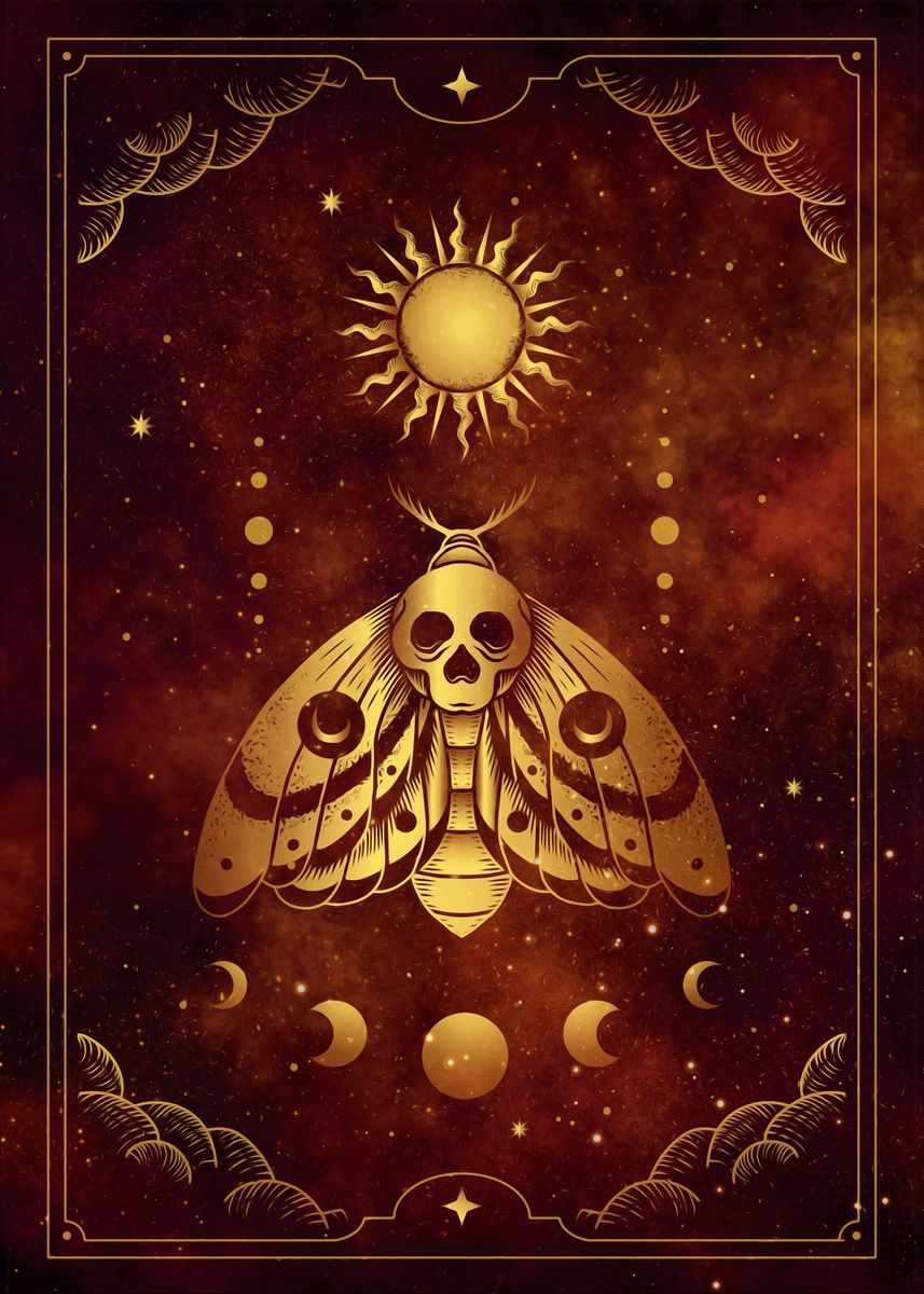 'Death moth tarot card' Poster, picture, metal print, paint by Michael ...
