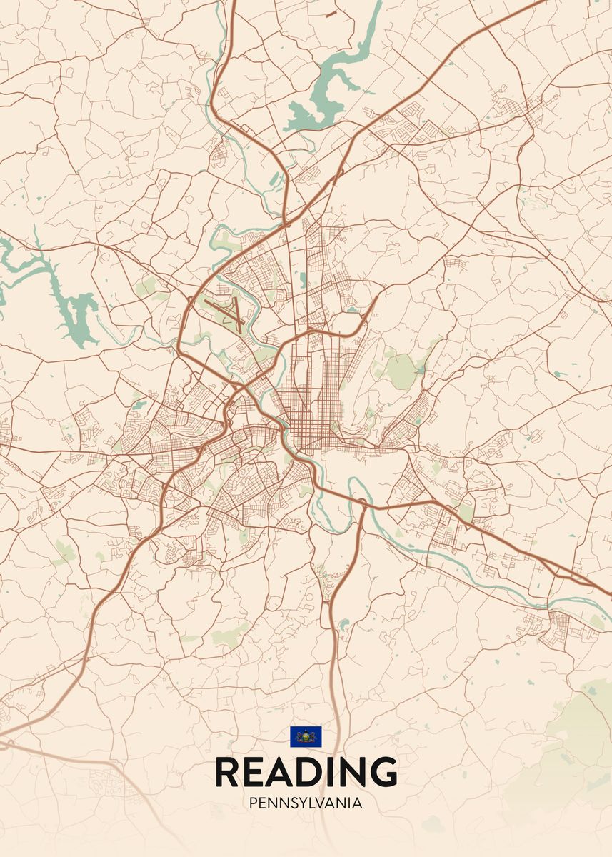 'Reading PA' Poster, picture, metal print, paint by IMR Designs | Displate