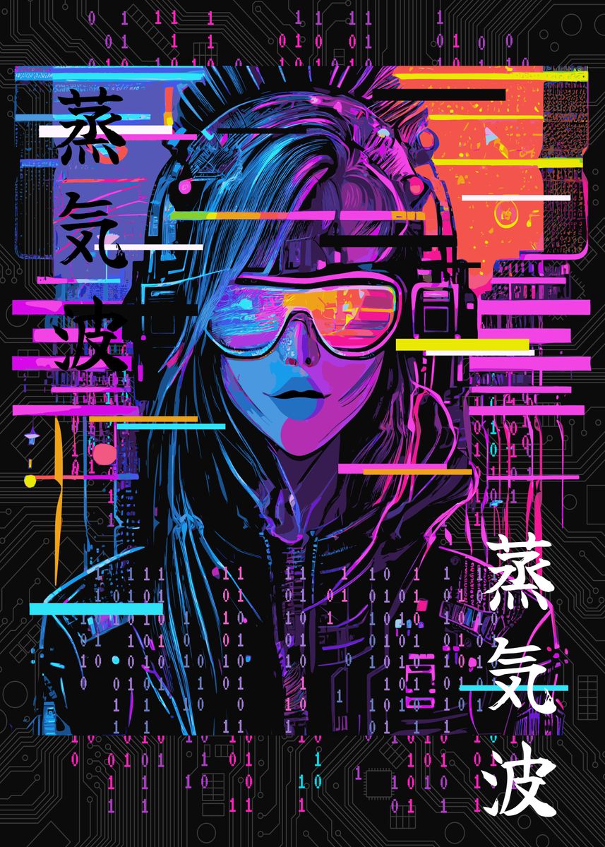 'Cyberpop Anime Girl' Poster, picture, metal print, paint by BestPrints ...