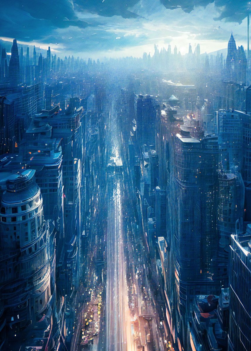 'CITY SCAPE 2' Poster, picture, metal print, paint by Xi Designs | Displate