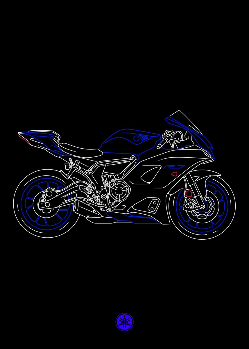 'yamaha yzf r7' Poster, picture, metal print, paint by pxlsm studio ...