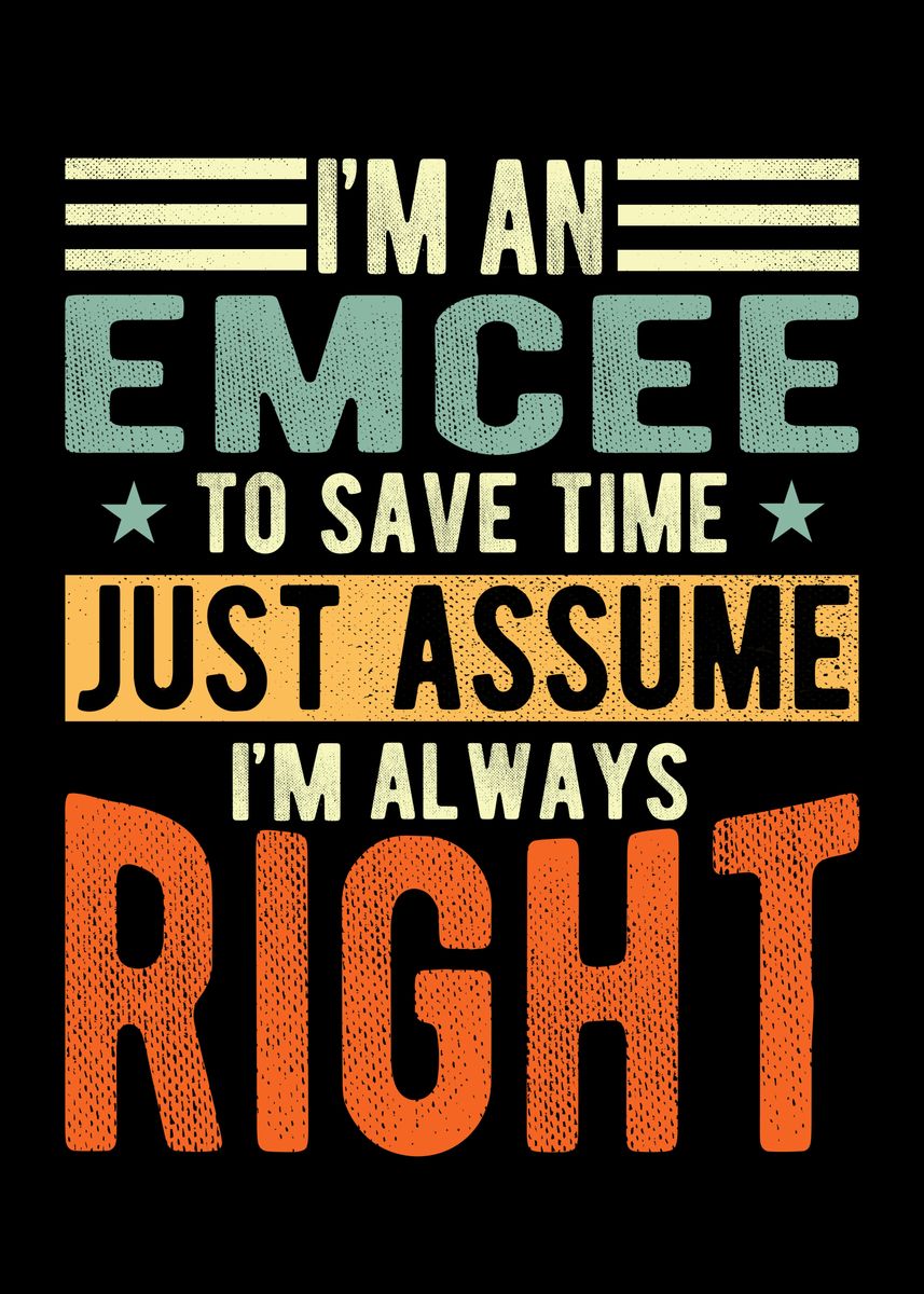 'Emcee' Poster, picture, metal print, paint by schmugo | Displate