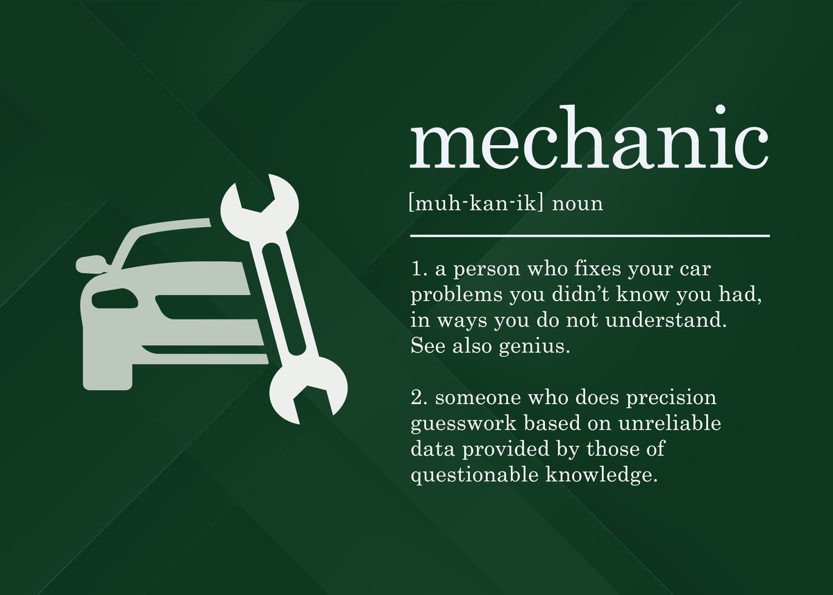 'Funny Mechanic Definition' Poster by 84PixelDesign | Displate