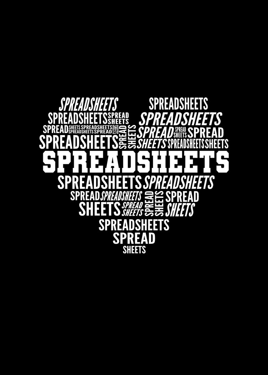 'I Love Spreadsheets Heart' Poster, picture, metal print, paint by ...