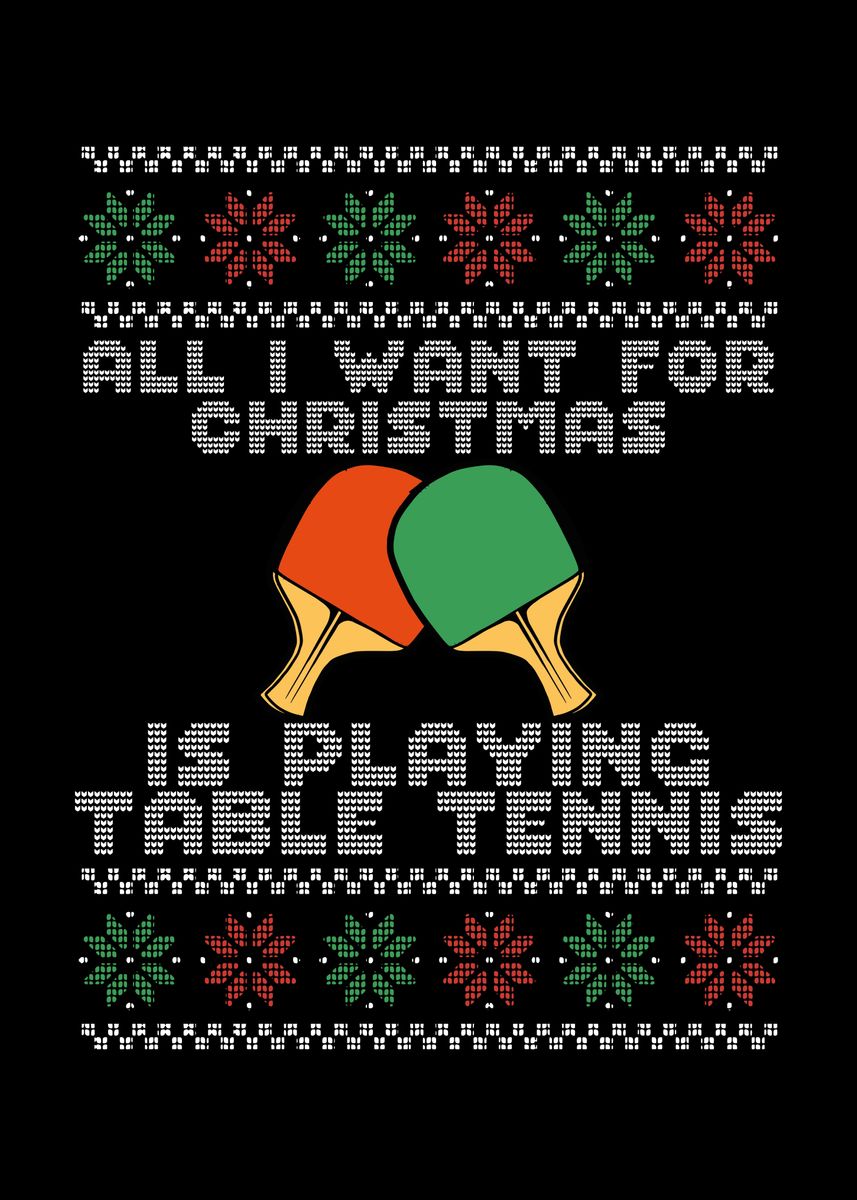 'Christmas table tennis pad' Poster by BeMi | Displate