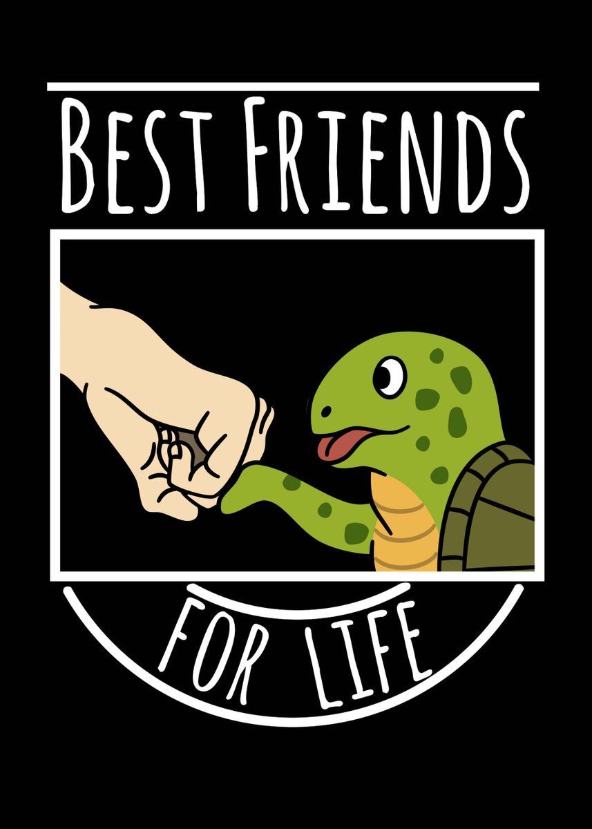 'Turtle Best Friends ' Poster, picture, metal print, paint by PetPrints ...