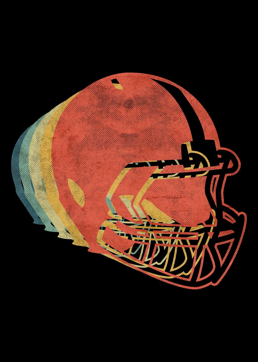 'American Football Helmet' Poster, picture, metal print, paint by El ...