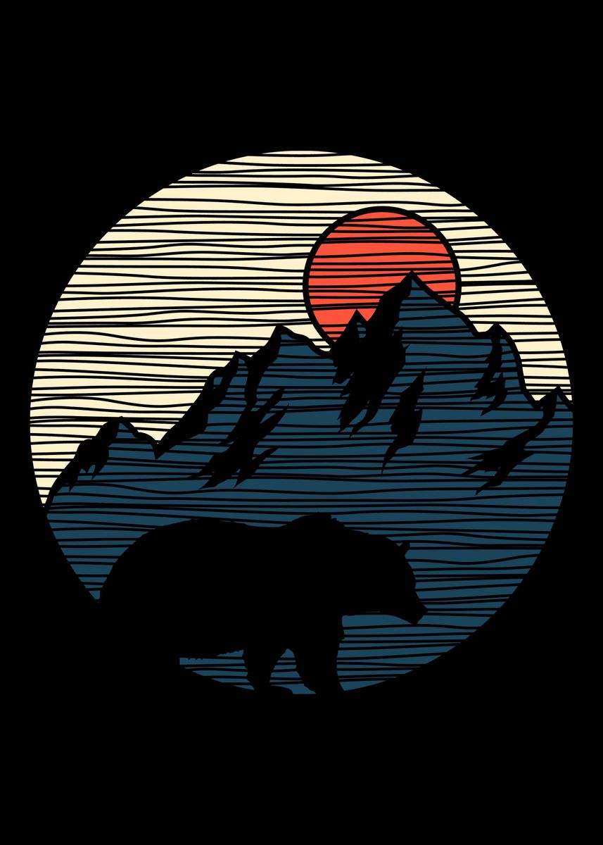 'Sunset BEAR ' Poster by jun salazar | Displate
