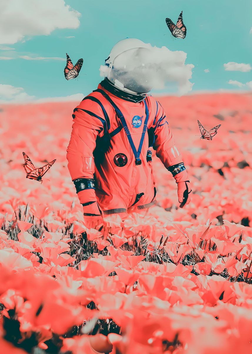 'Astronaut NASA Orange' Poster, picture, metal print, paint by Lunaxys ...