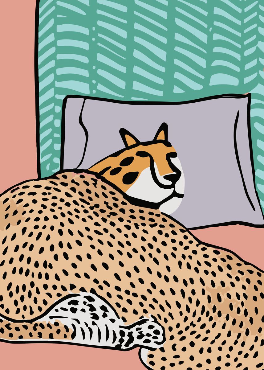 'Sleepy Cheetah' Poster by BluePinkPanther | Displate