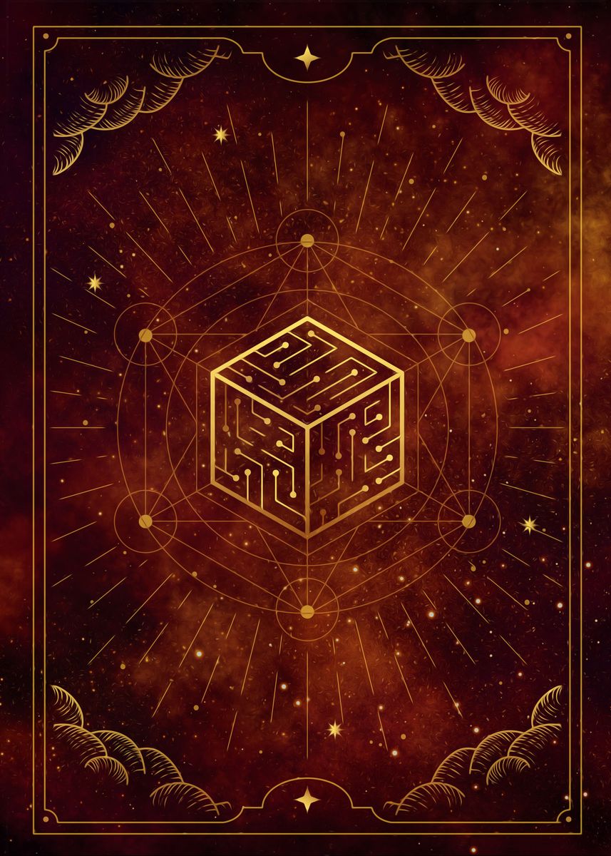 'Tarot card magical Cube' Poster, picture, metal print, paint by ...