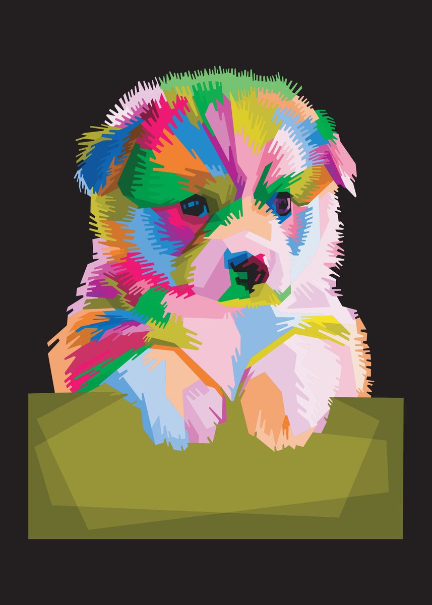 'Colorful puppy' Poster, picture, metal print, paint by Le Duc Hiep ...