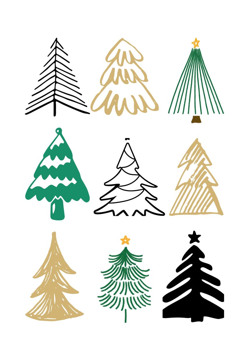 'Christmas Trees 4' Poster by SoulArt Shop | Displate