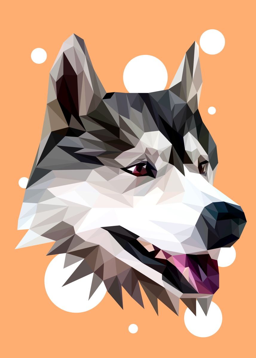 'Husky' Poster, picture, metal print, paint by Lee Jani | Displate