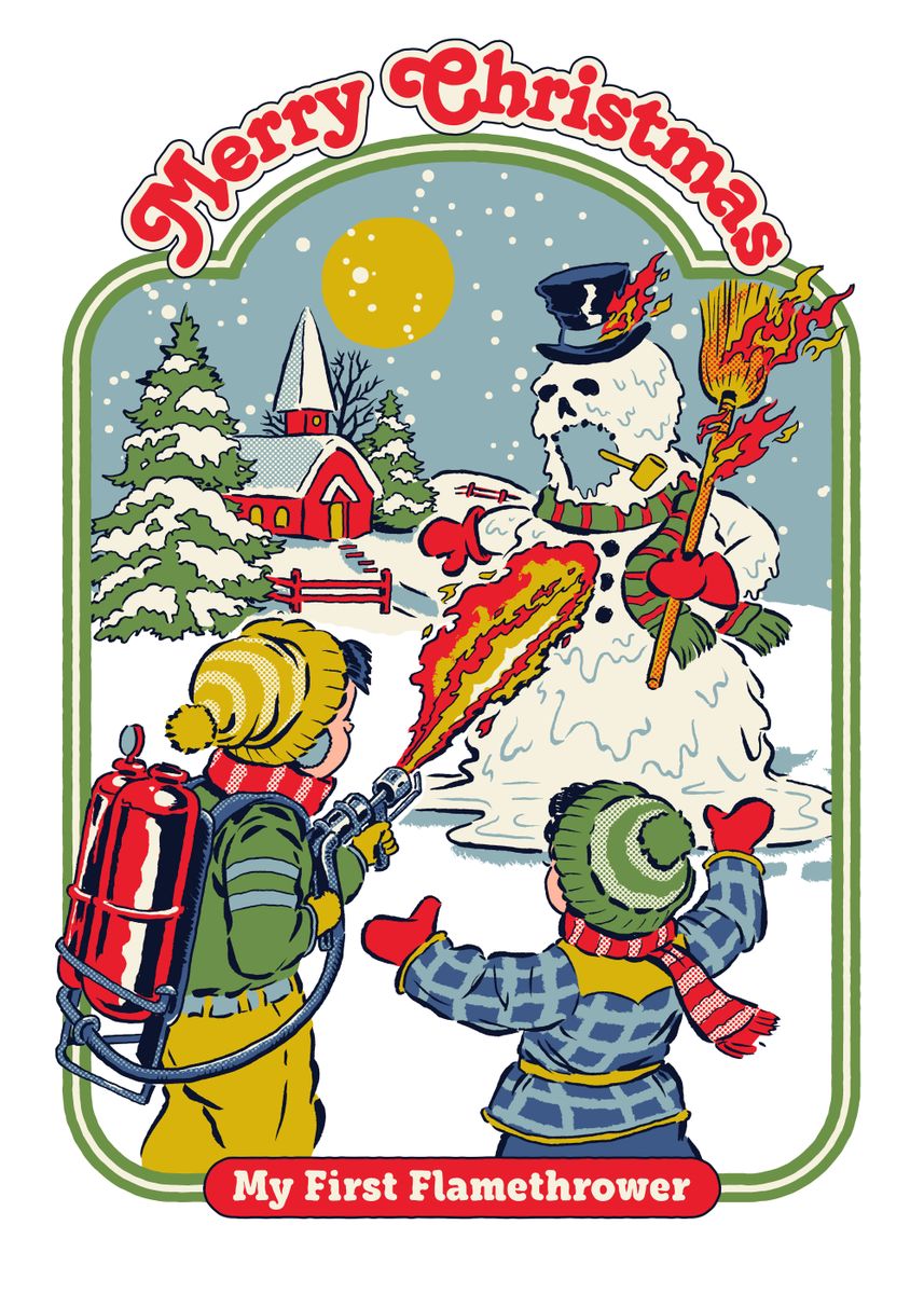 'My First Flamethrower' Poster, picture, metal print, paint by Steven ...