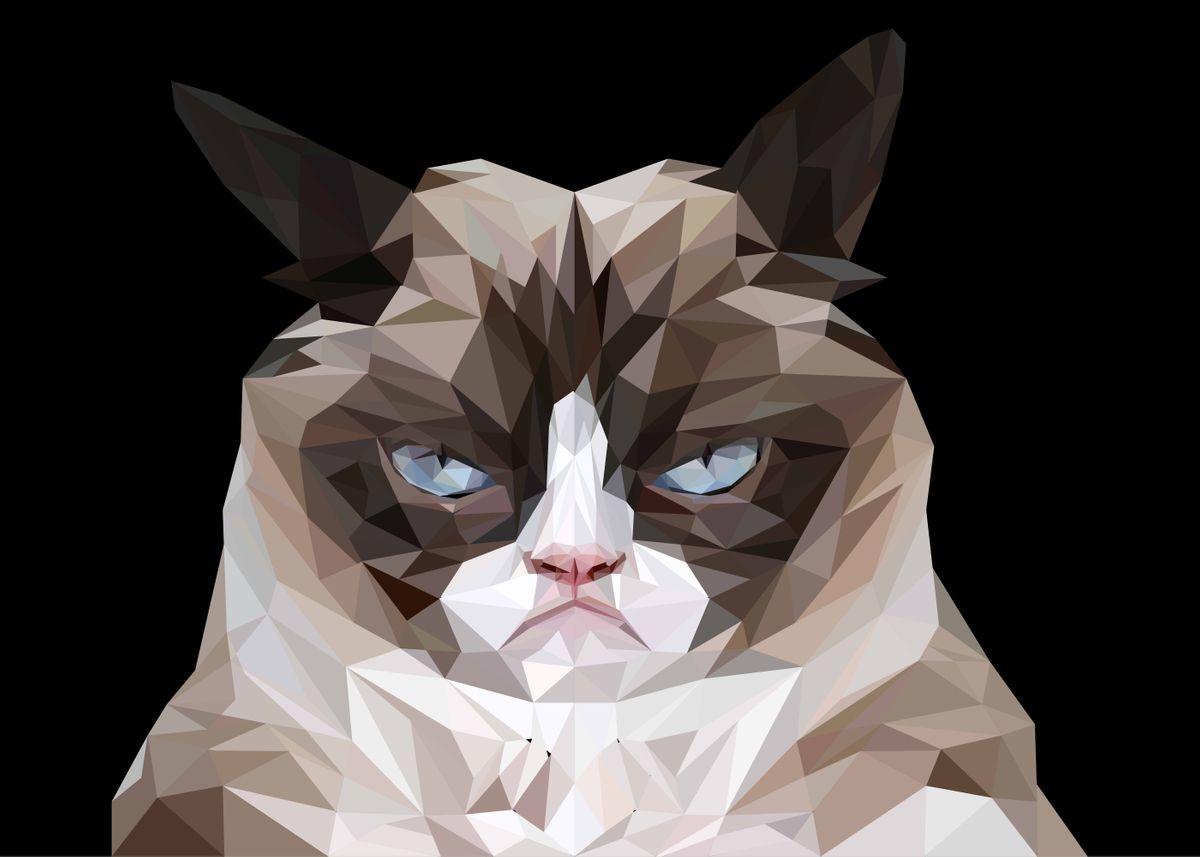 'grumpy cat meme' Poster by Lowpoly Posters | Displate
