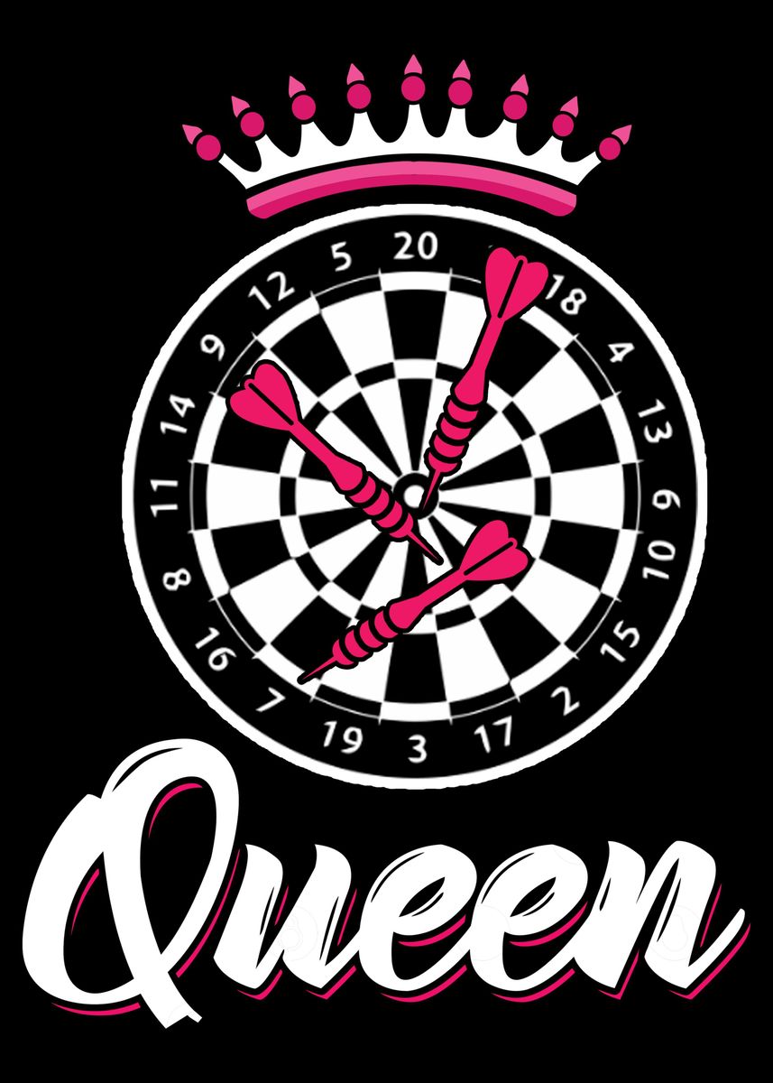 'Darts Queen Dartboard' Poster, picture, metal print, paint by ...