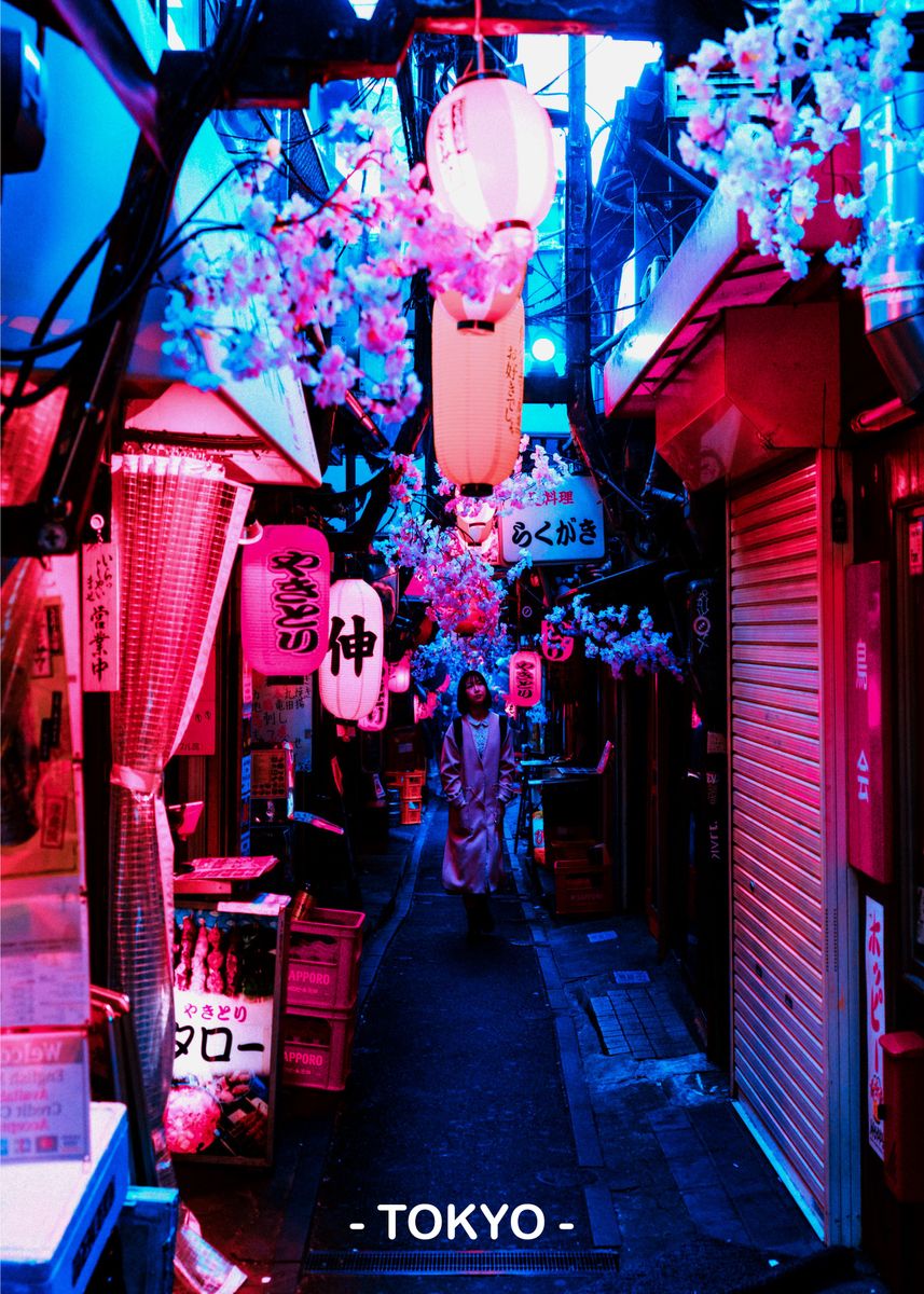 'Tokyo Street Neon' Poster, picture, metal print, paint by Noto ...