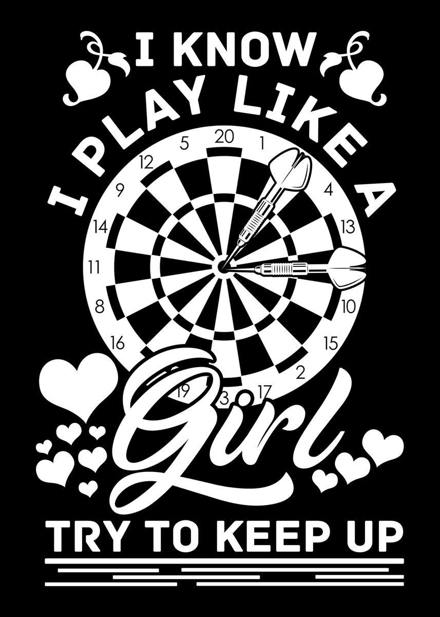 'Darts Retro Dartboard' Poster, picture, metal print, paint by ...