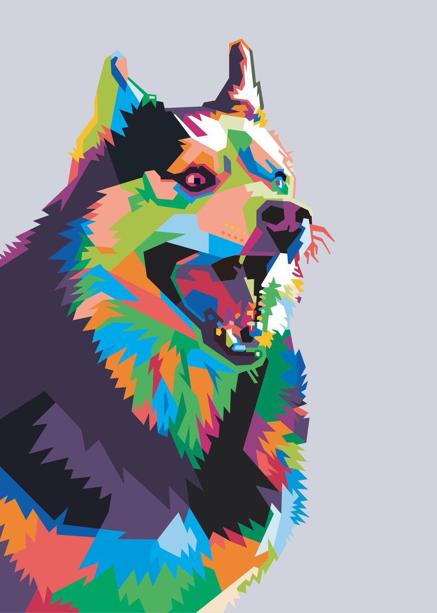 'Colorful dog head' Poster by Le Duc Hiep | Displate