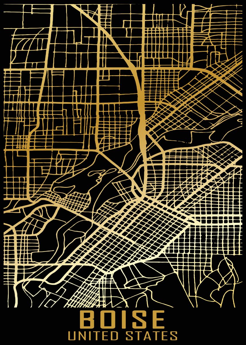 'Boise USA City Map' Poster by SheldonBennett Studio | Displate