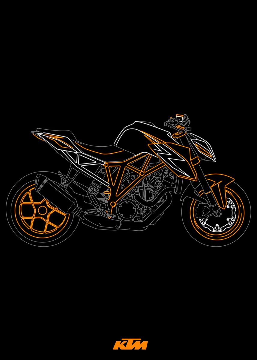 'KTM SUPER DUKE' Poster, picture, metal print, paint by pxlsm studio ...