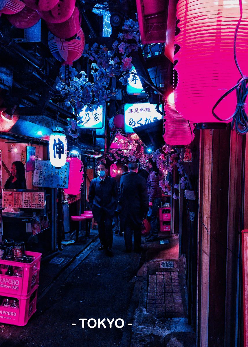 'Tokyo Street Neon' Poster, picture, metal print, paint by Noto ...