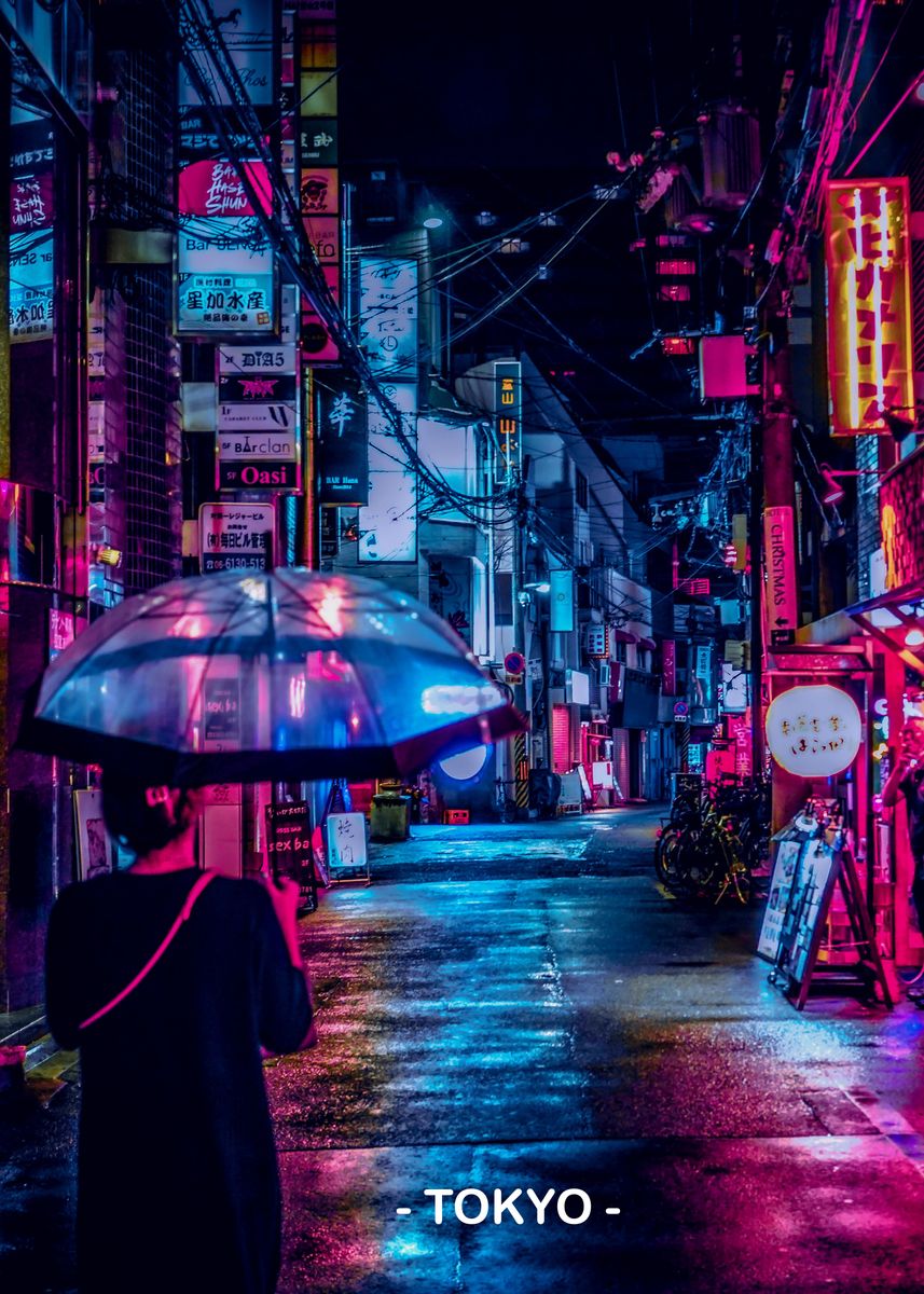 'Tokyo Street Neon' Poster, picture, metal print, paint by Noto ...