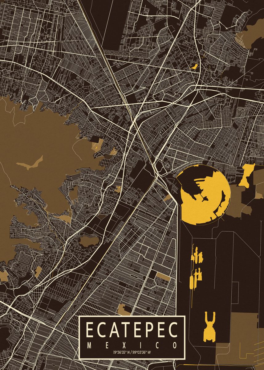 'Ecatepec City Map Pastel' Poster by deMAP Studio | Displate