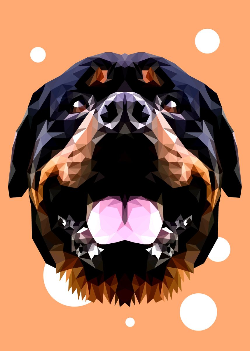 'Rottweiler' Poster, picture, metal print, paint by Lee Jani | Displate