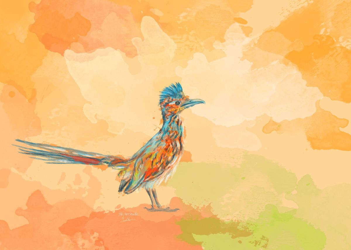 'Little Road Runner' Poster by Flo Art Studio | Displate