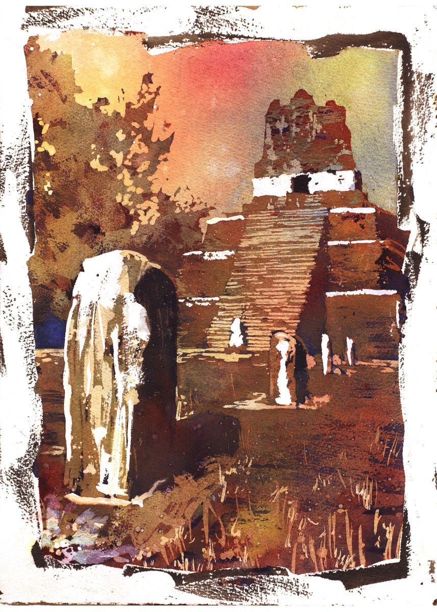 'Mayan Temple Tikal artwork' Poster by Ryan Fox | Displate