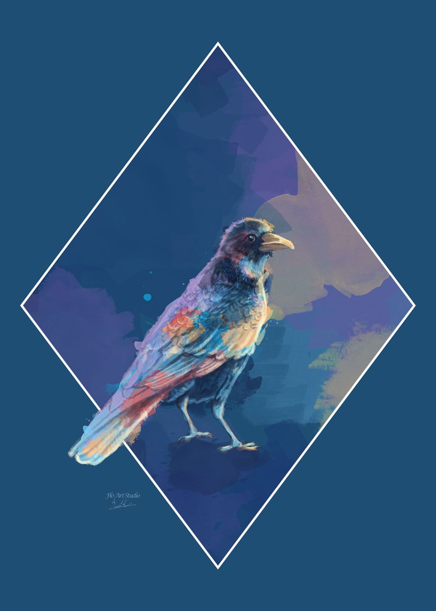 'Iridescent Crow' Poster, picture, metal print, paint by Flo Art Studio ...
