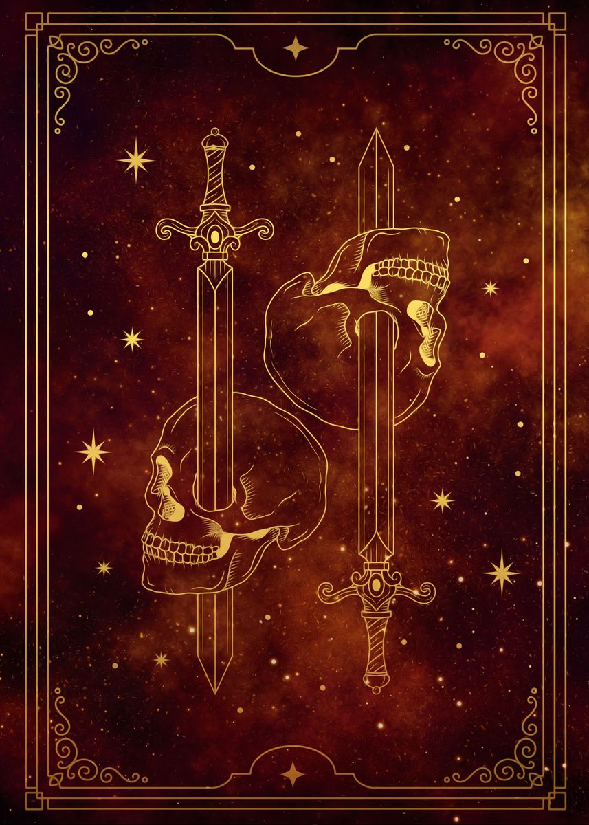 'Sword through a skull' Poster, picture, metal print, paint by Michael ...