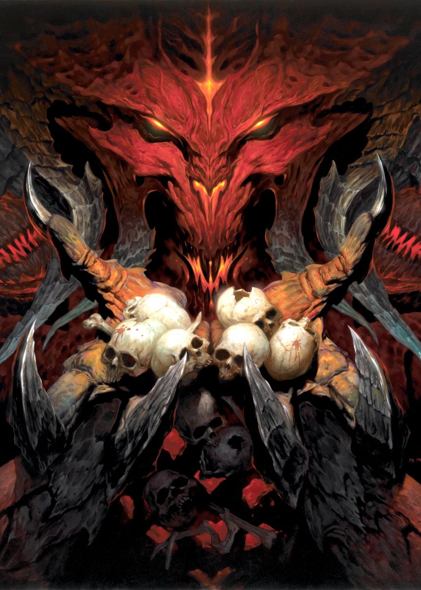 'Diablo Skulls' Poster, picture, metal print, paint by Diablo | Displate