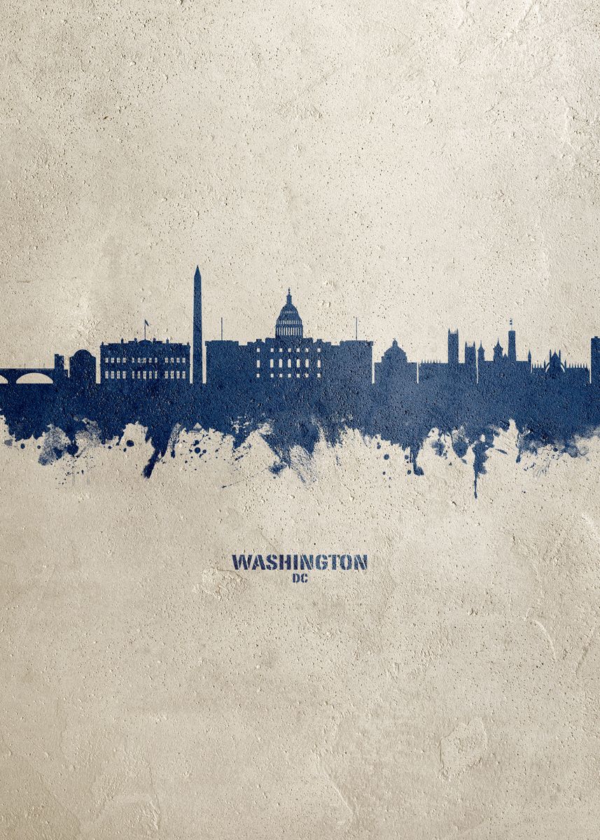 'Washington Skyline DC' Poster by Michael Tompsett | Displate