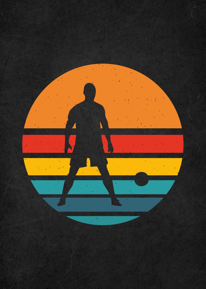 'retro vintage football' Poster, picture, metal print, paint by ...