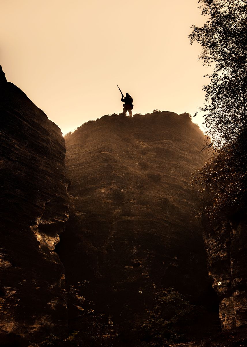 'Soldier in the rocks' Poster by Getmilitaryphotos Pro | Displate